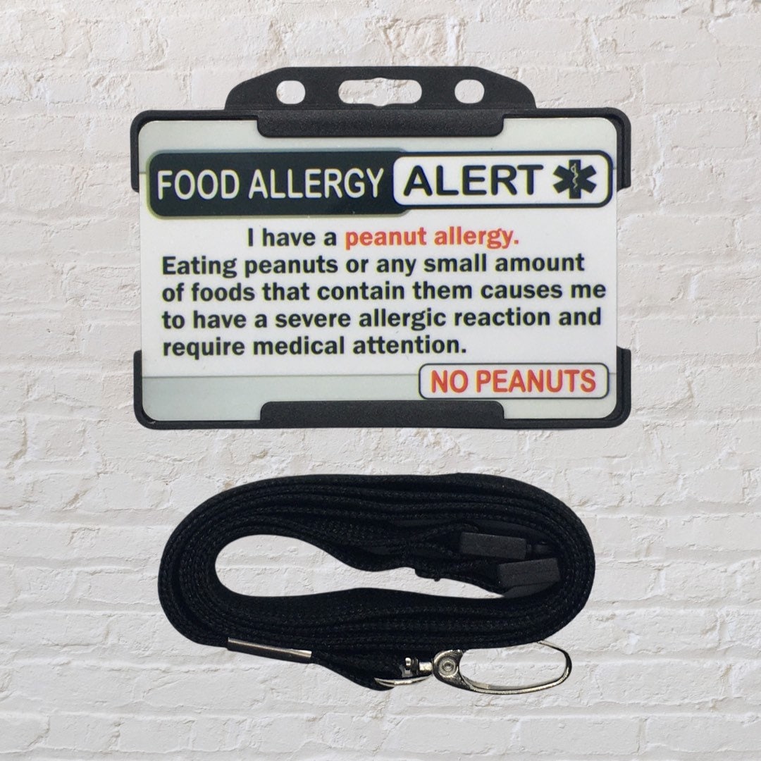 Peanut Allergy Alert Awareness Card and Lanyard - Etsy