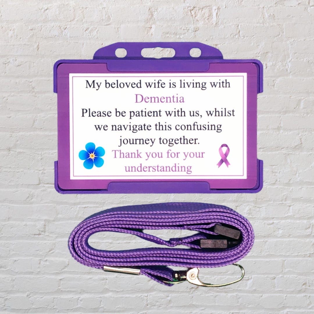 Dementia - Hidden Disability Awareness Card & Lanyard - Etsy