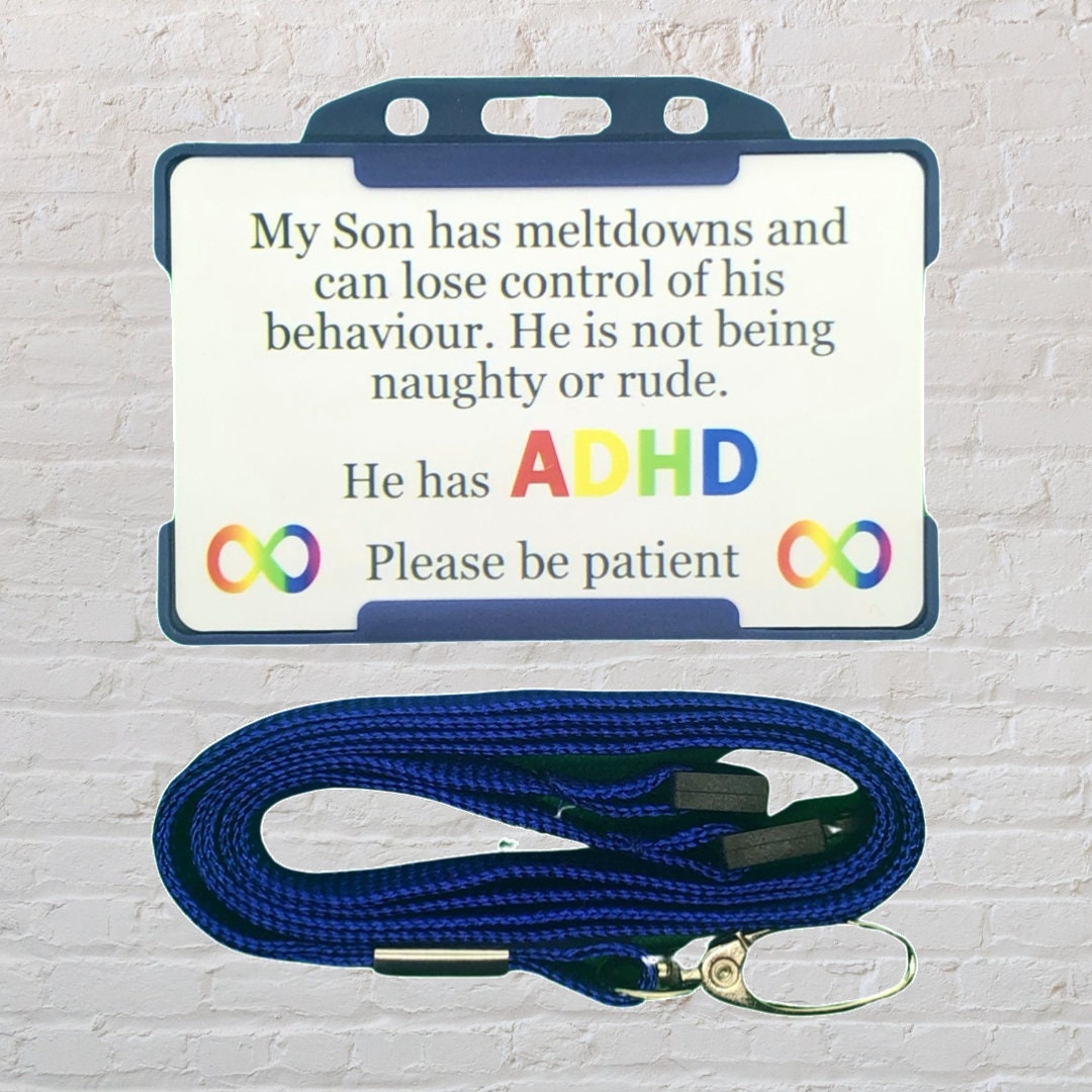 ADHD Awareness Card & Lanyard - 10 Colours Available - Etsy