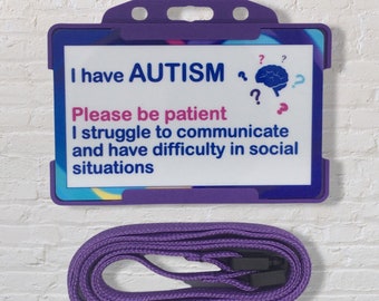 Autism Awareness Disability ID Card and Lanyard - Etsy