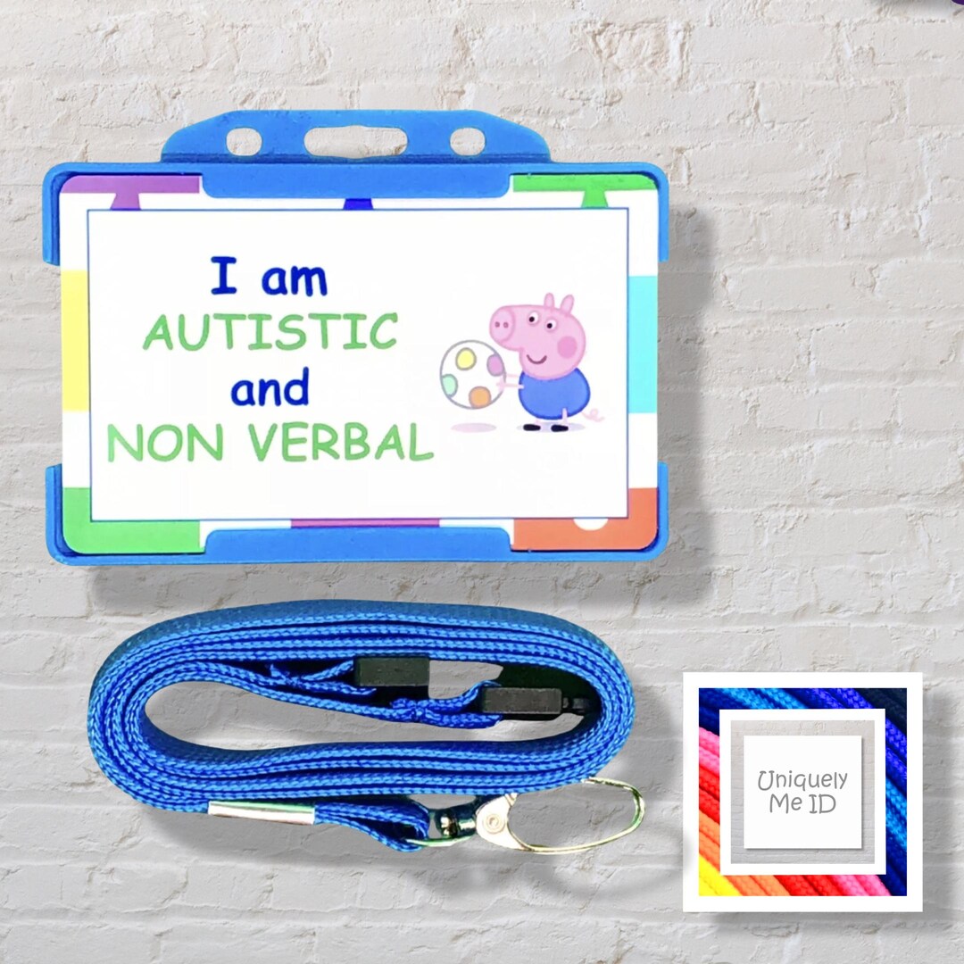 Autistic and Non Verbal - Autism Awareness ID Card & Lanyard • 10 ...