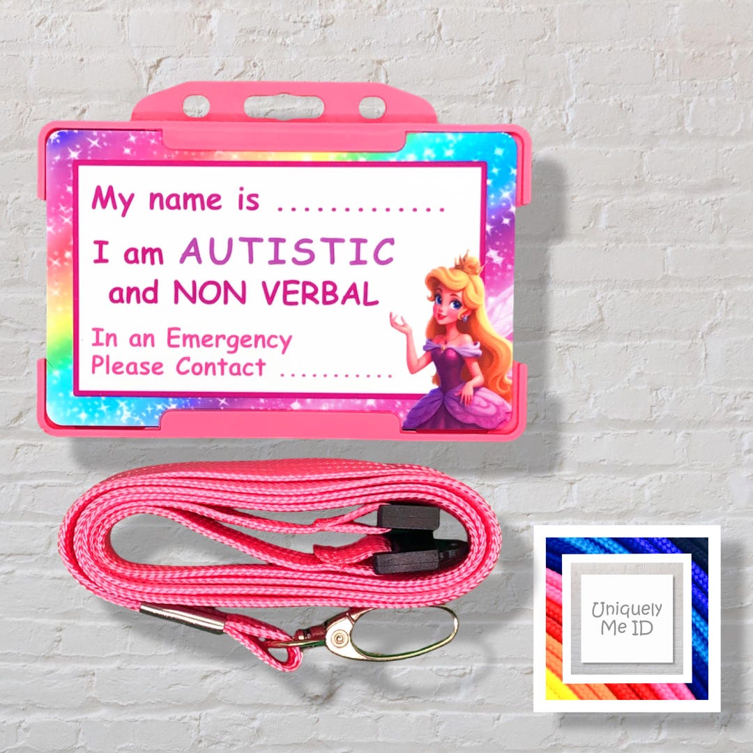 Personalised Autistic and Non Verbal - Autism Awareness ID Card ...