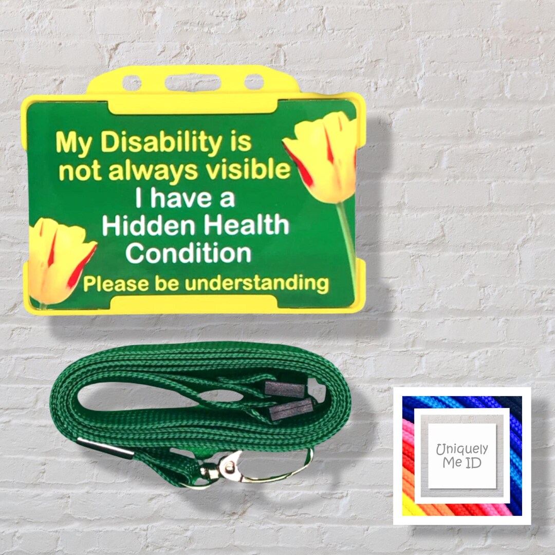 Hidden Health Condition Disability Card and Lanyard - Etsy