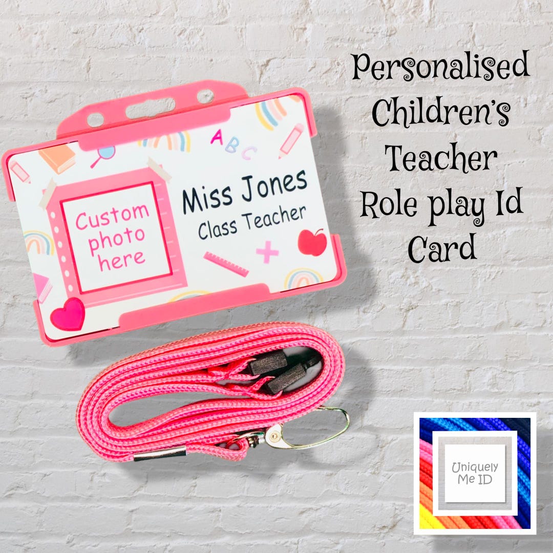 Children’s Teacher School Roleplay Card Personalised Photo Novelty ...