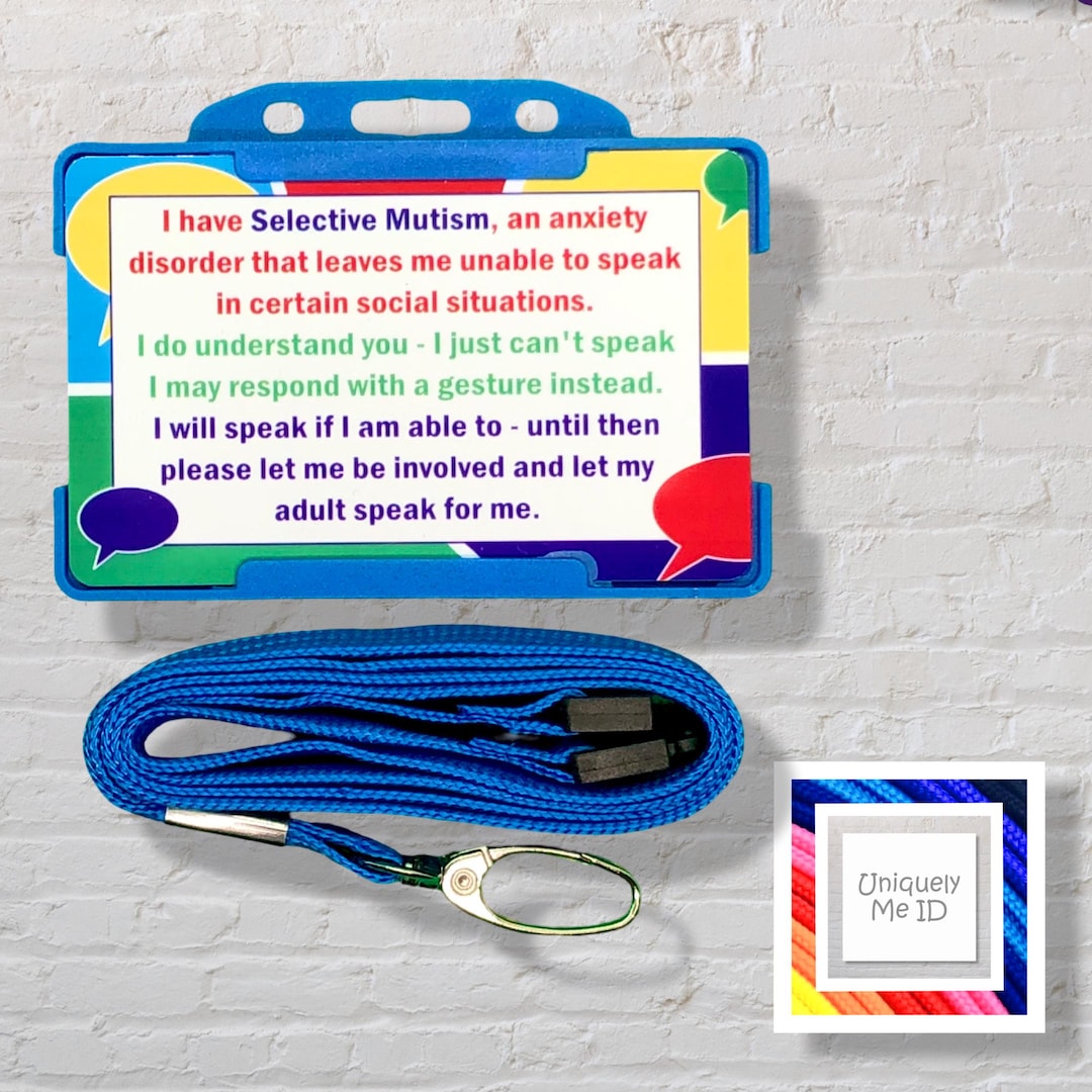 Selective Mutism Awareness- ID Card and Lanyard - Etsy
