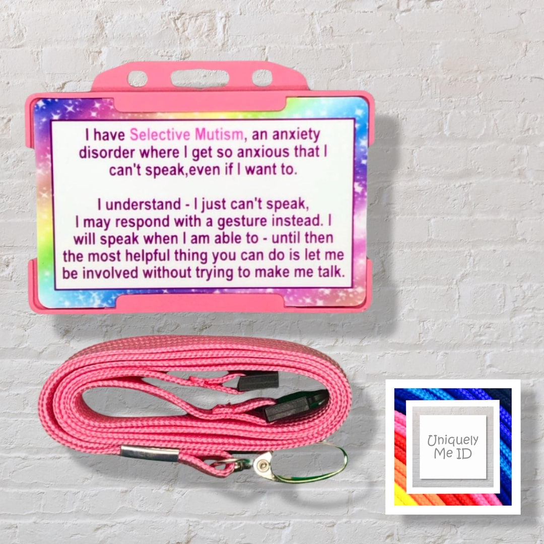 Selective Mutism Awareness- ID Card and Lanyard - Etsy