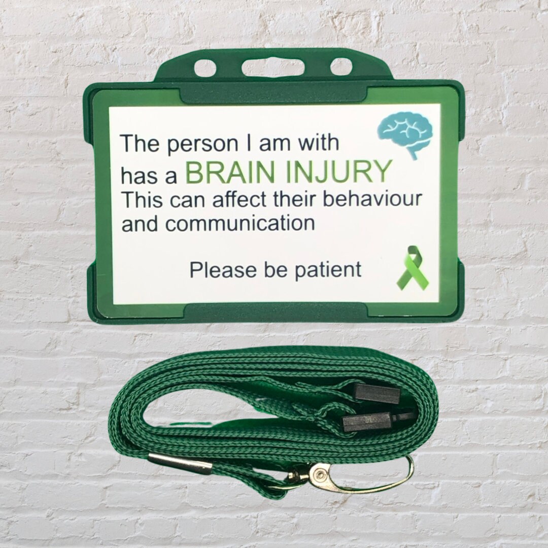 Brain Injury Disability ID Awareness Card and Lanyard - Etsy
