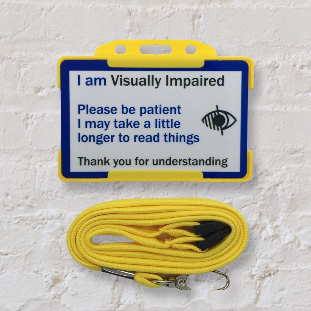 I Am Visually Impaired Disability Awareness ID Card and - Etsy UK