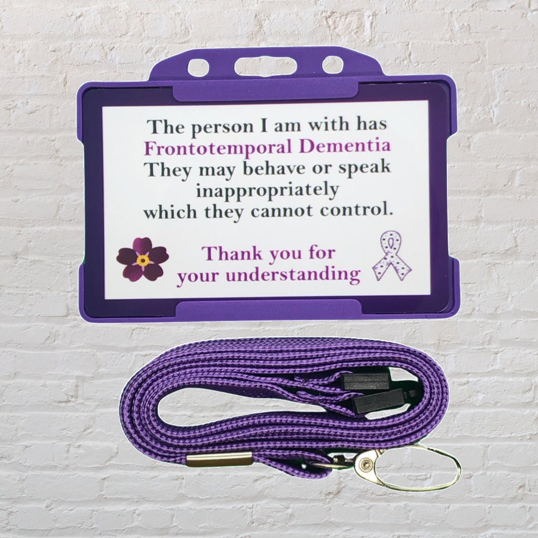 Frontotemporal Dementia Disability Awareness ID Card & Lanyard - Etsy