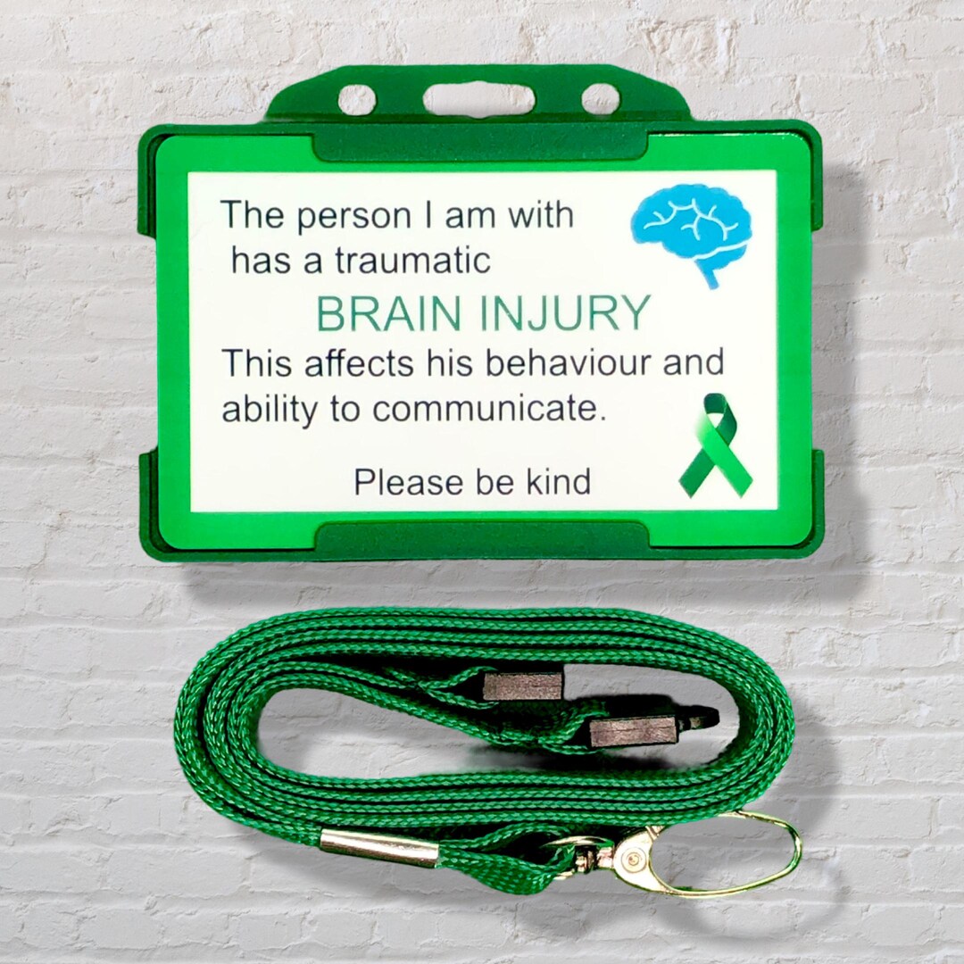 Brain Injury Disability ID Awareness Card and Lanyard - Etsy