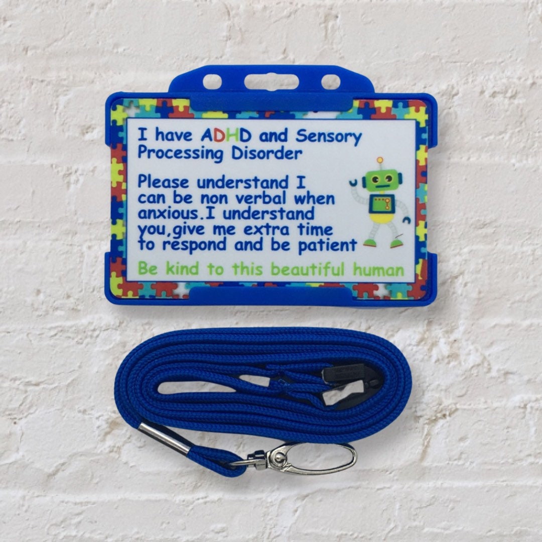 ADHD Awareness Card & Lanyard 10 Colours Available - Etsy