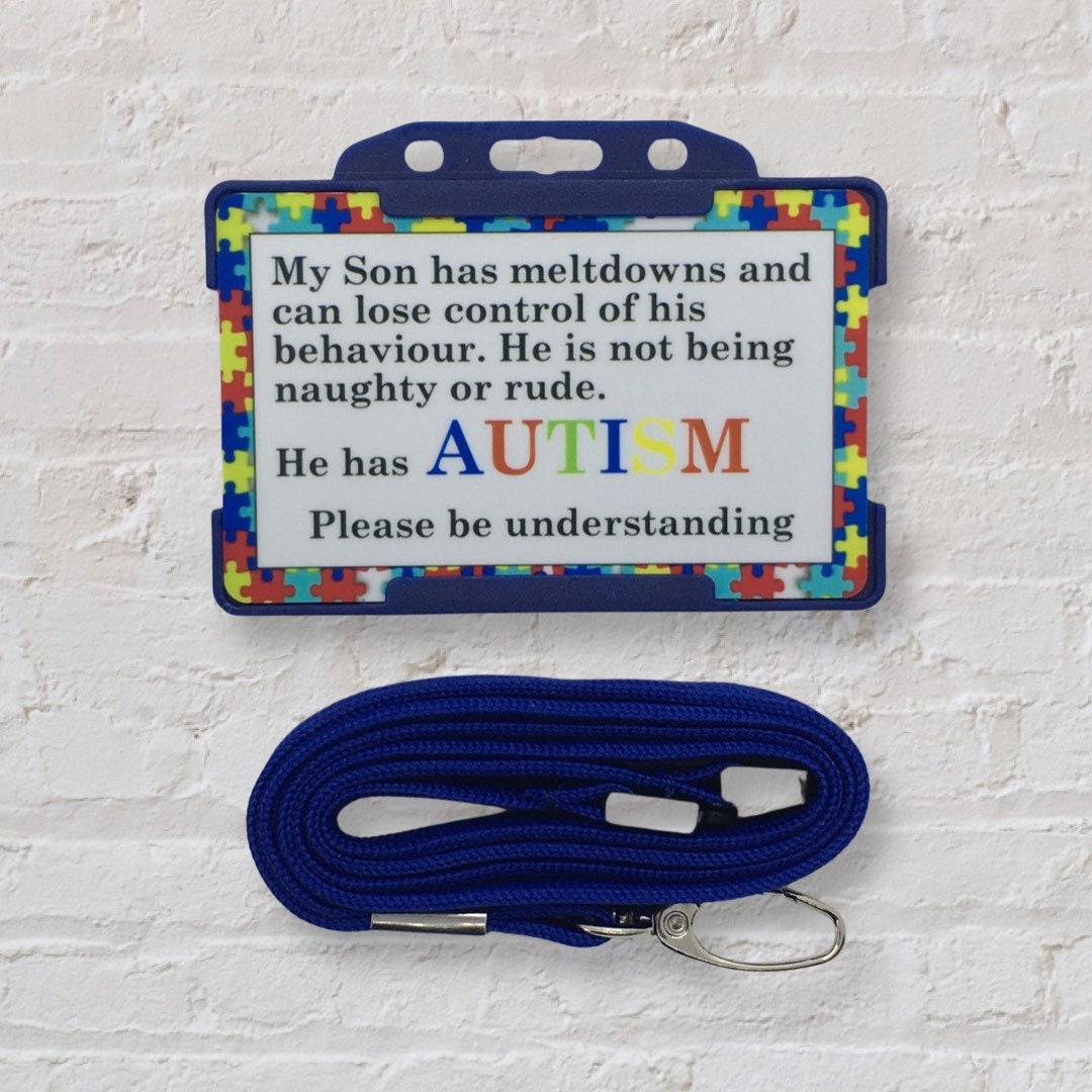My Son Has Autism Hidden Disability Autism Awareness ID Card - Etsy
