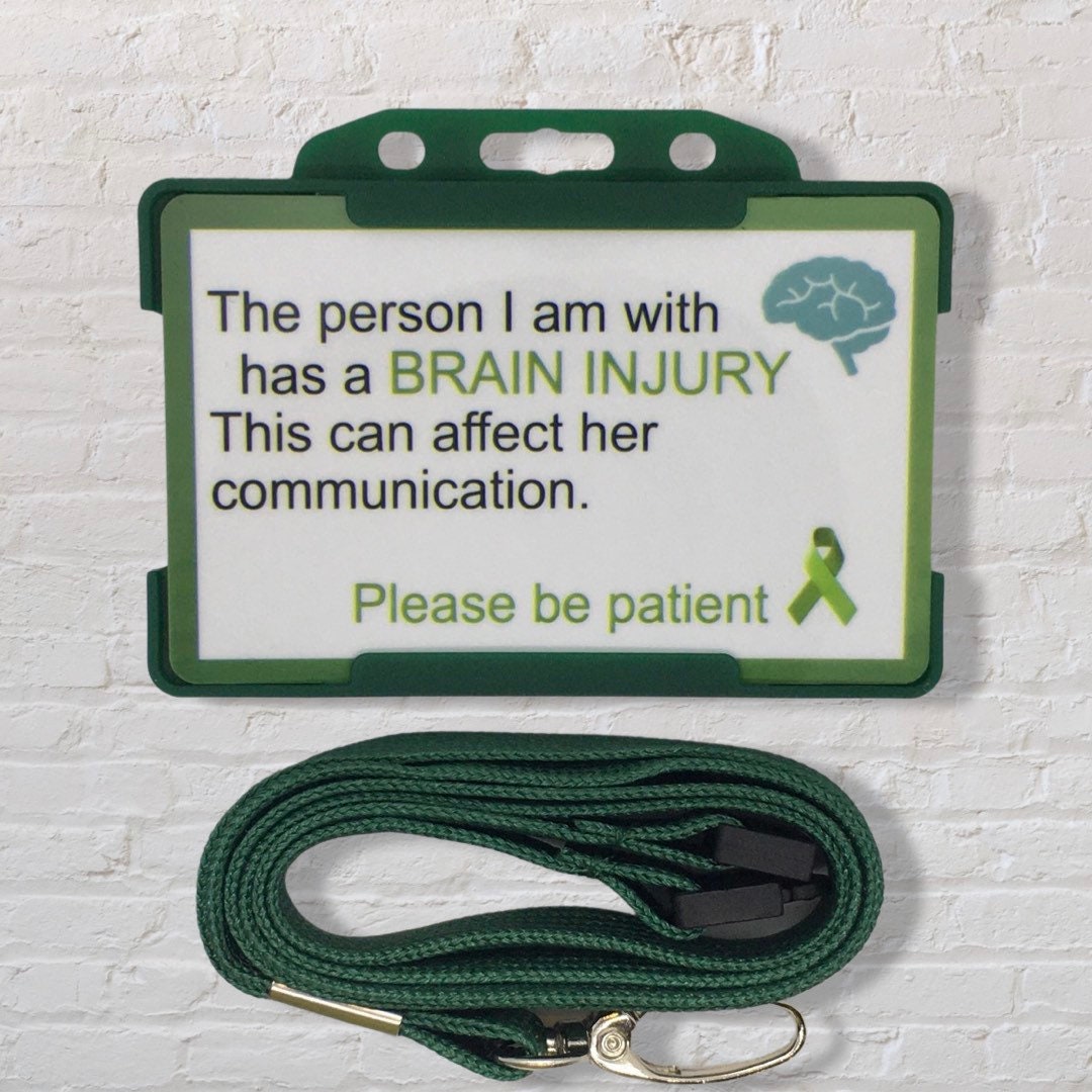 Brain Injury Disability ID Awareness Card and Lanyard - Etsy