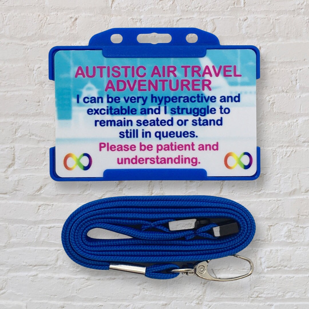 Autism/ Anxiety / Airport / Travel Awareness ID Card and Lanyard - Etsy