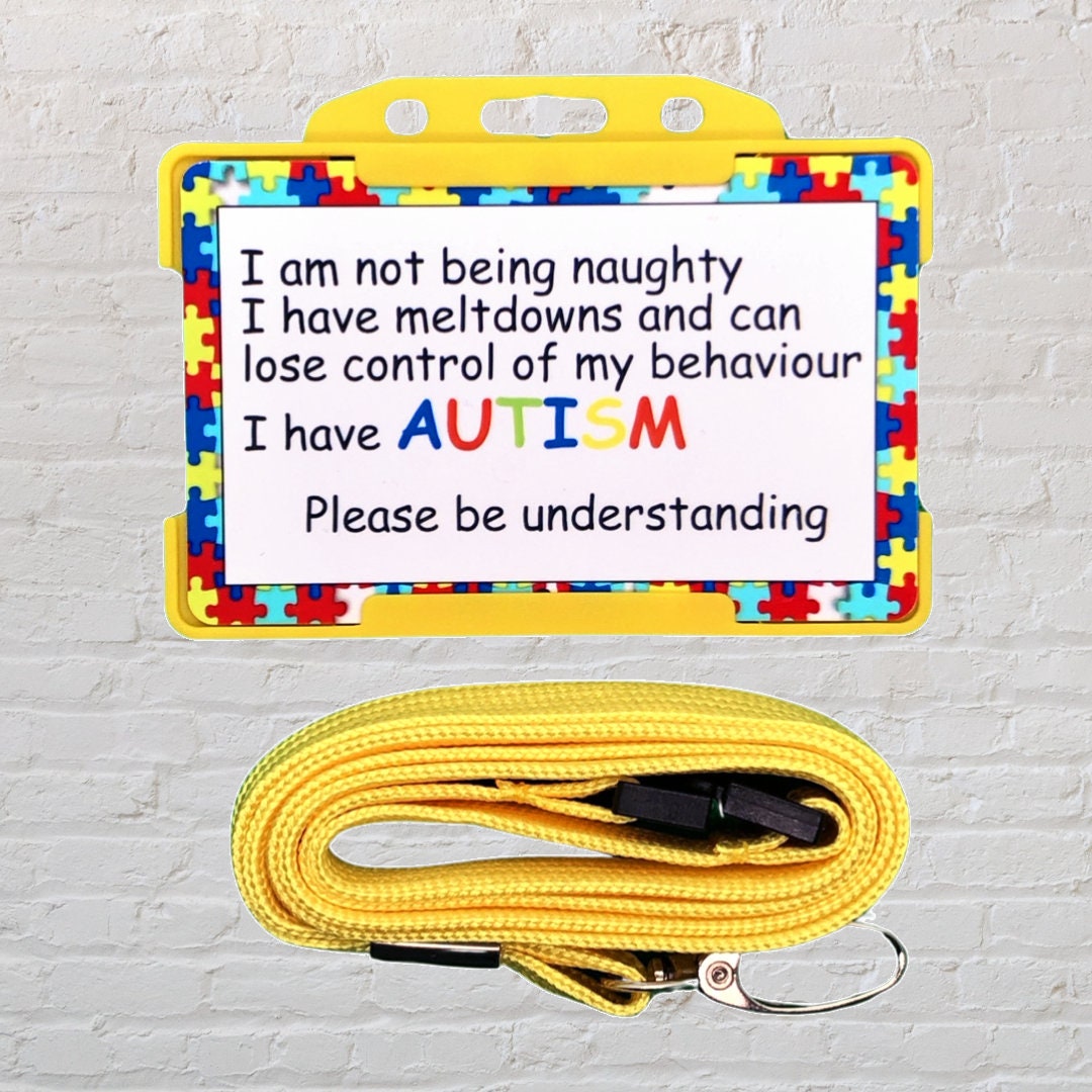 Autism Awareness- I Have Autism Disability ID Card and Lanyard - Etsy UK