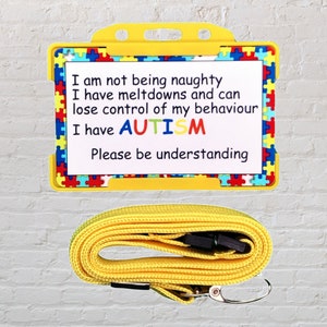 Autism Awareness- I Have Autism Disability ID Card and Lanyard - Etsy UK