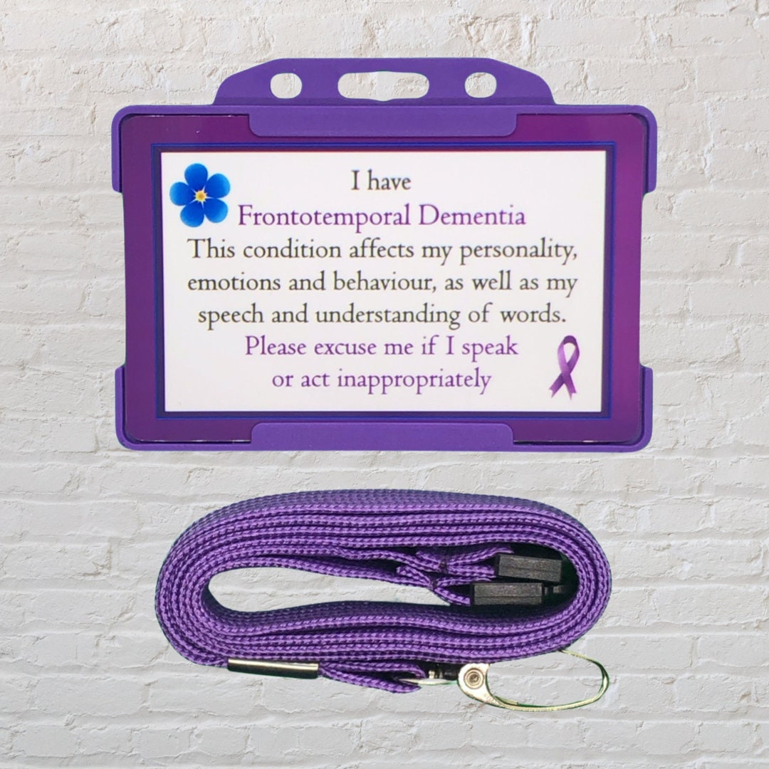 I Have Frontotemporal Dementia Disability Awareness ID Card & Lanyard ...