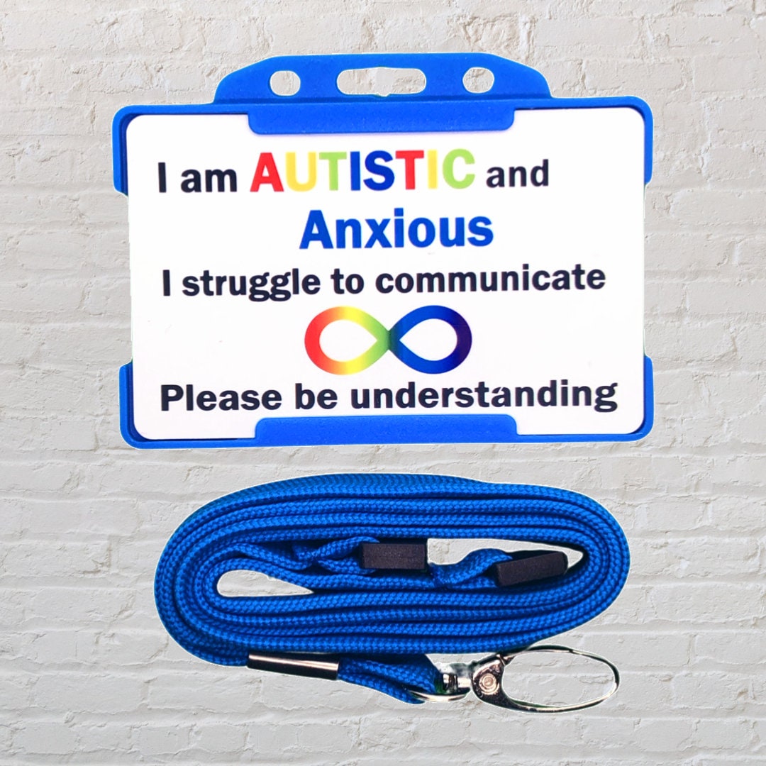 I Am Autistic and Anxious - Awareness / Acceptance Disability ID Card ...