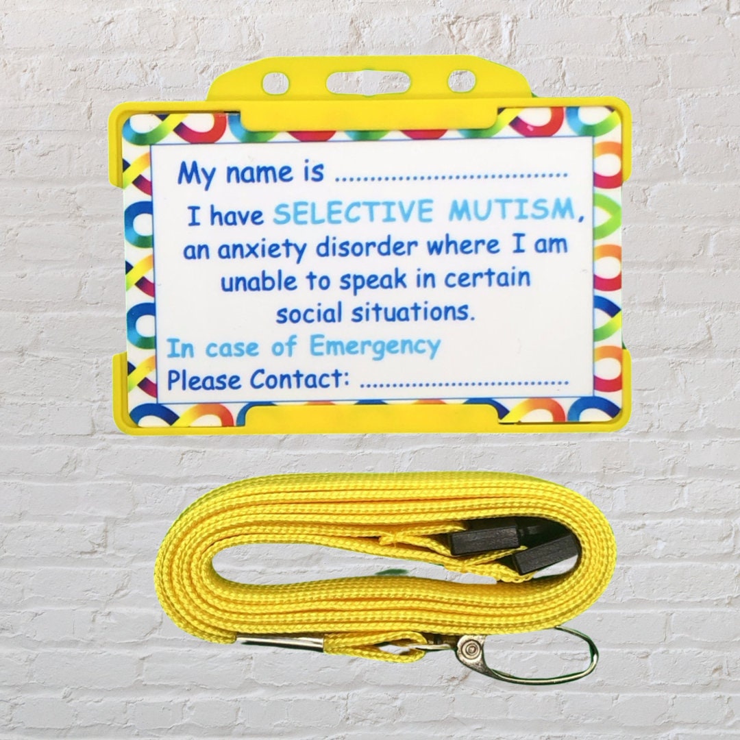 Personalised Selective Mutism Awareness- ID Card and Lanyard - Etsy