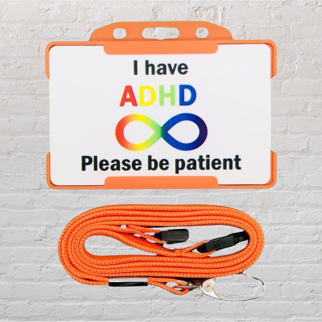 ADHD Awareness Card & Lanyard 10 Colours Available - Etsy