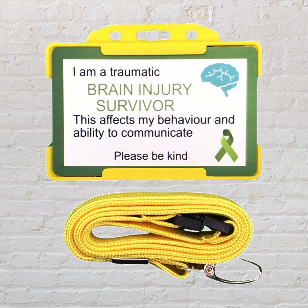 Traumatic Brain Injury Disability ID Awareness Card and Lanyard - Etsy