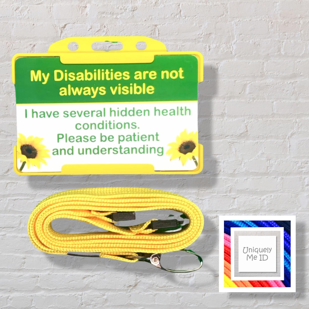 Hidden Health Condition Disability Card and Lanyard - Etsy