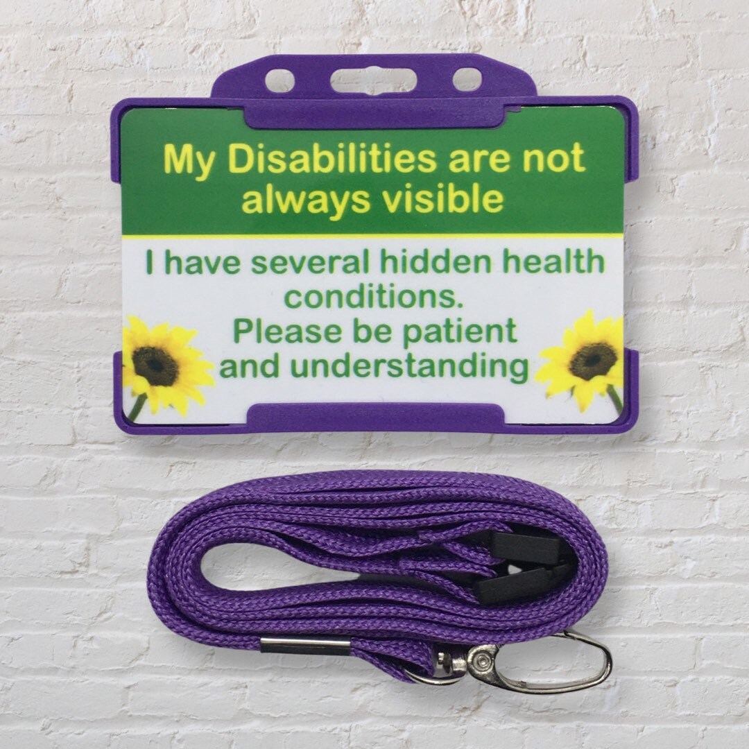 Hidden Health Condition Disability Card and Lanyard - Etsy