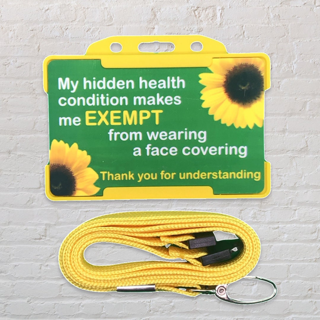 Face Mask Exempt / Hidden Disability Card and Lanyard - Etsy