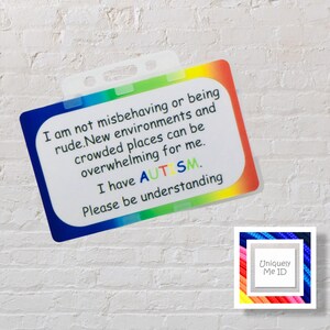 Autism Awareness Double Sided Hidden Disability ID Card and Lanyard - Etsy