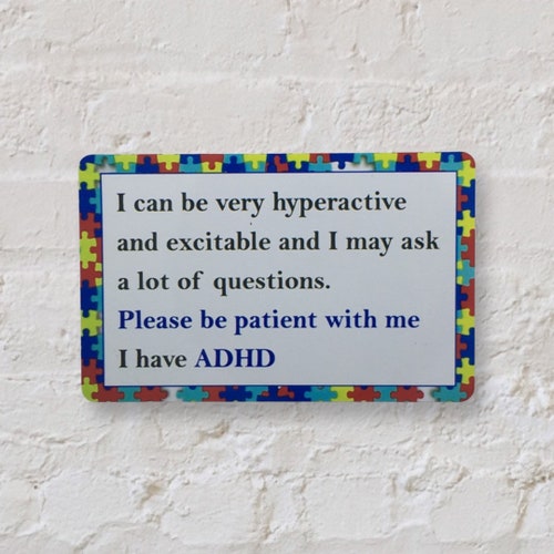 ADHD Awareness / Acceptance I Have ADHD Disability ID Card - Etsy UK