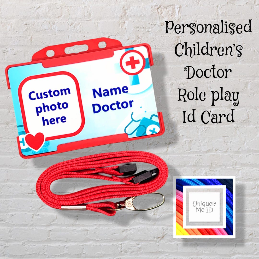Children’s Doctor Roleplay Card Personalised Photo Novelty Pretend Play ...