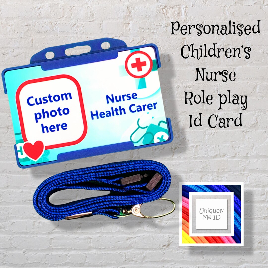 Children’s Nurse Roleplay Card Personalised Photo Novelty Pretend Play ...