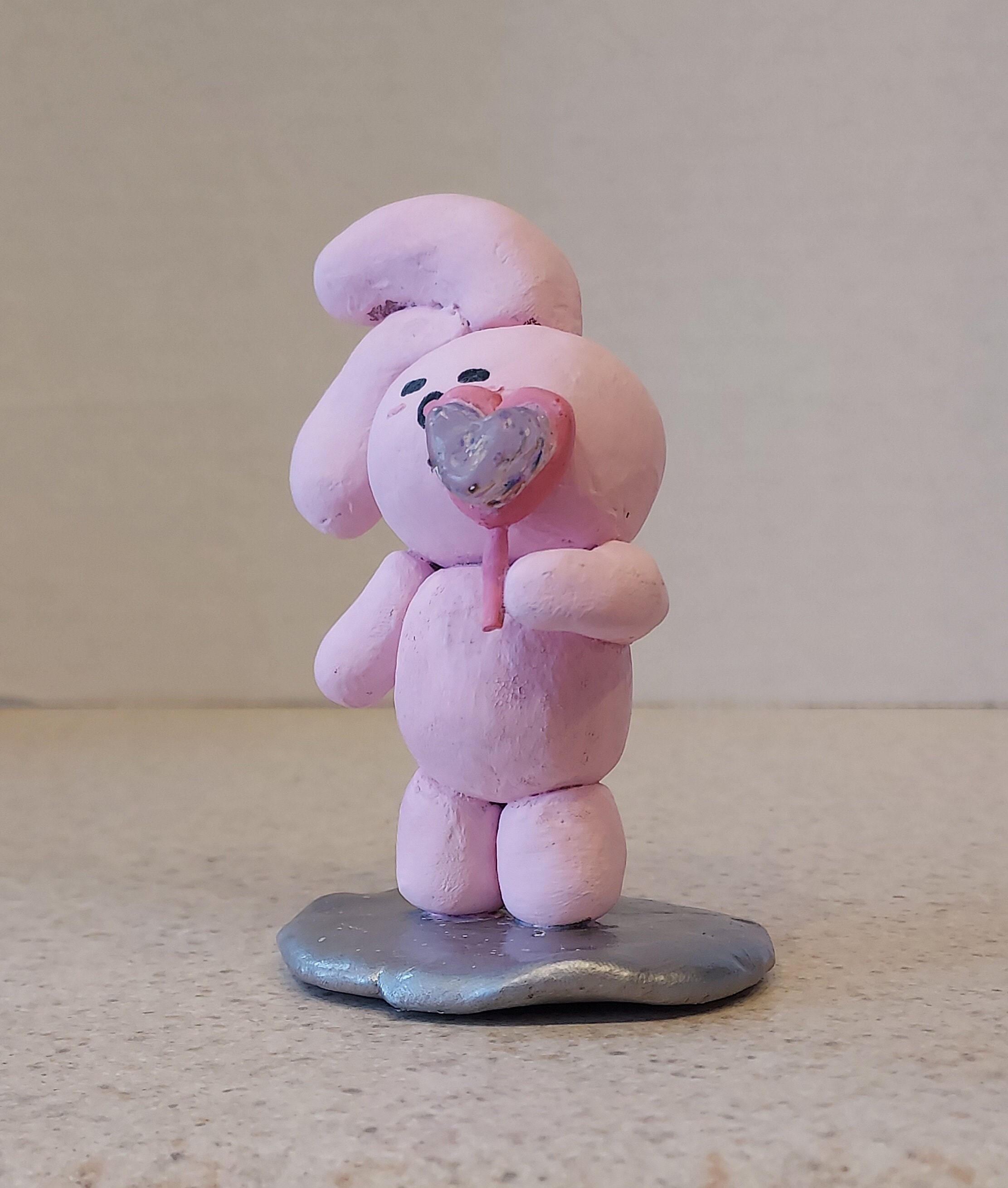 Cute Pink Bunny, Clay Sculptures, Pink Bunny, Bunny Blowing Bubbles ...