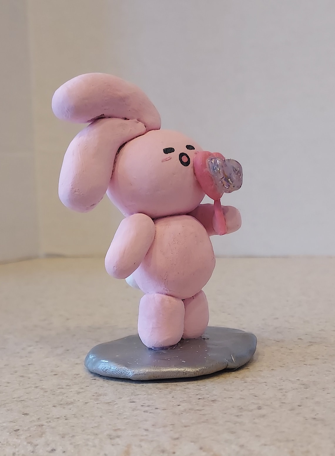 Cute Pink Bunny, Clay Sculptures, Pink Bunny, Bunny Blowing Bubbles ...