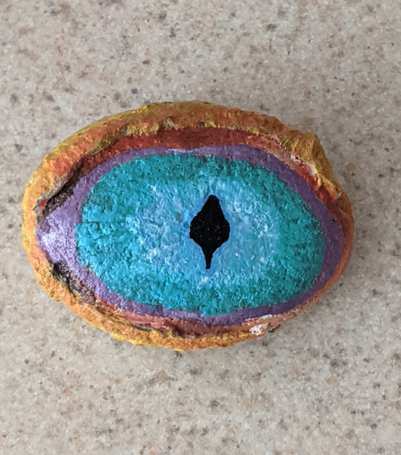 Painted Rock Dragon Eye Rock Painting Painted Rocks - Etsy