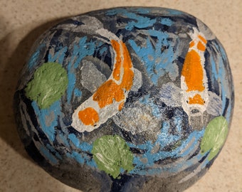 Painted Rock Koi Fish - Etsy