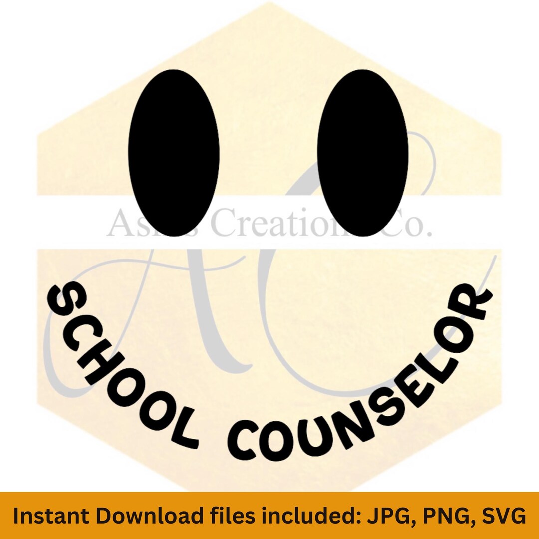 School Counselor Smiley Face - Instant Download - Etsy