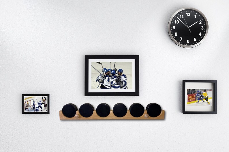Hockey Puck Display Wall Rack Holder for 6 Pucks Natural - Etsy