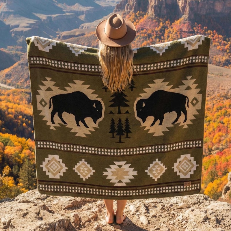 Bison Picnic Blanket - Etsy