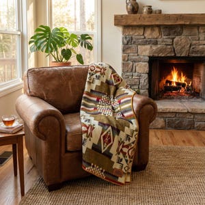 Alpaca Wool Blanket Queen & Throw Size – Reversible Southwestern Boho ...