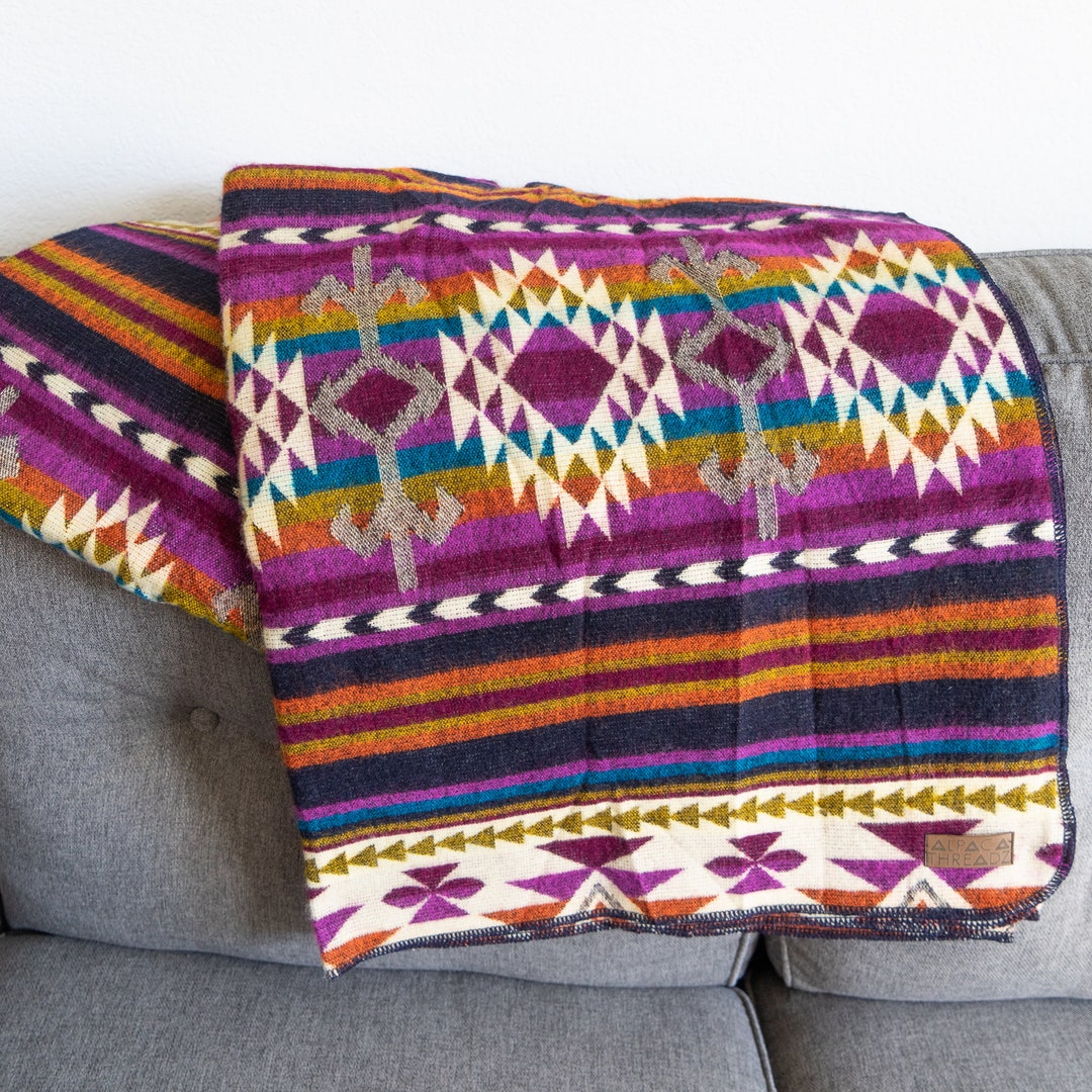 Handmade Alpaca Wool Queen Blanket: Ecuador Artisan Blanket - Etsy