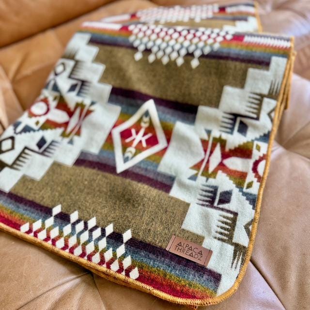 Handmade Alpaca Wool Blanket Queen & Throw Size– Southwestern ...