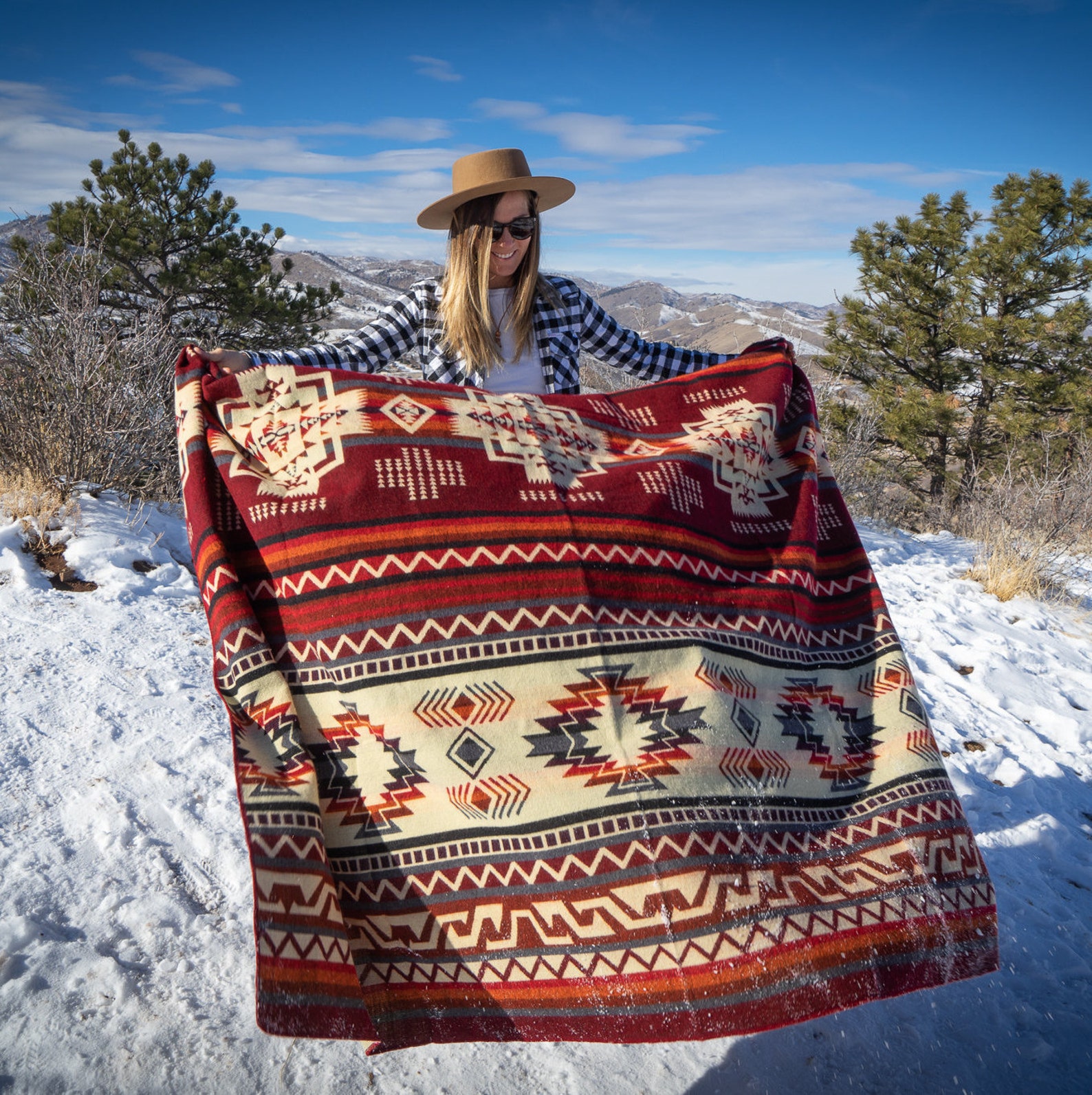 Ecuadorian Alpaca Wool Blanket: Queen & Throw Size, Reversible Artisan ...