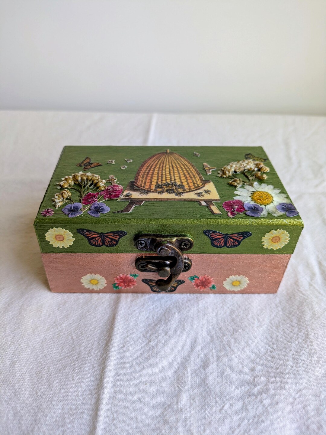 Pressed Flower Jewelry Box, Trinket Box, Flower Art, Botanical Art ...