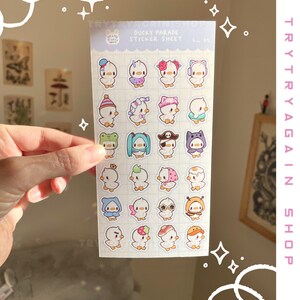 Chibi Ducky Friends Parade Sticker Sheet Bujo Bullet Journal and ...