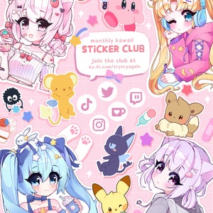 Grey Penguin Anime Girl Waterproof Vinyl Sticker Pack - Laminated ...