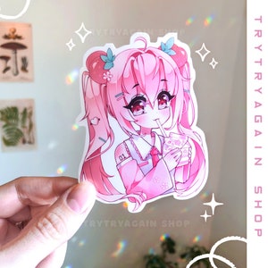 Sakura Miku Sticker Pack: Kawaii Anime Girl, Waterproof Laminated Vinyl ...