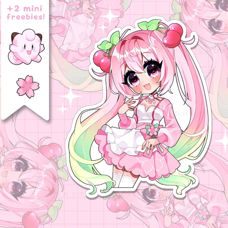 Kawaii Sakura Stickers - Etsy