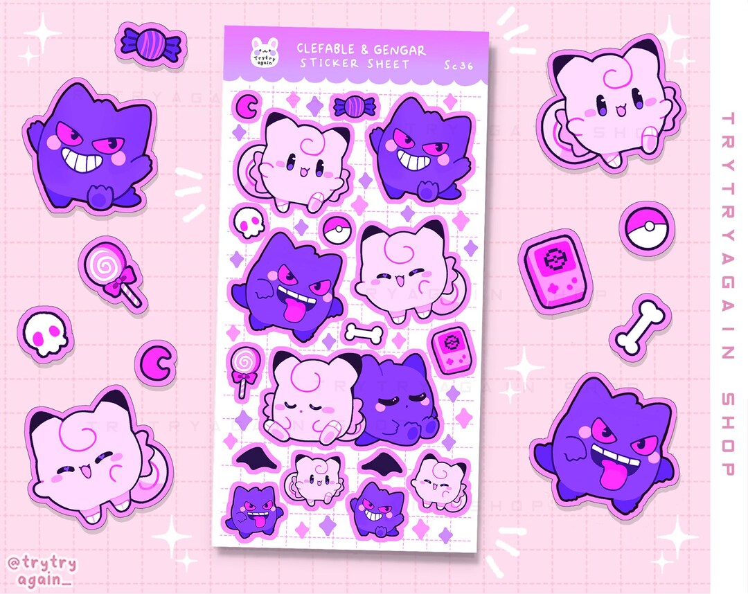 Ghost X Fairy Glossy Sticker Sheet - Ghost Fairy Bujo Bullet Journal ...