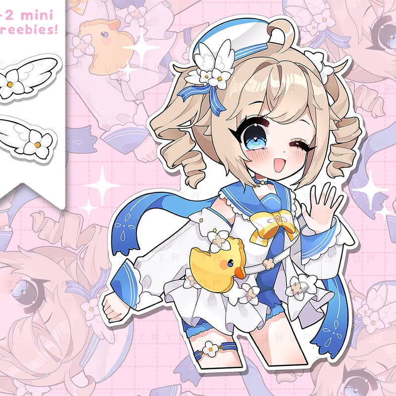 Genshin Glitter Sticker - Etsy